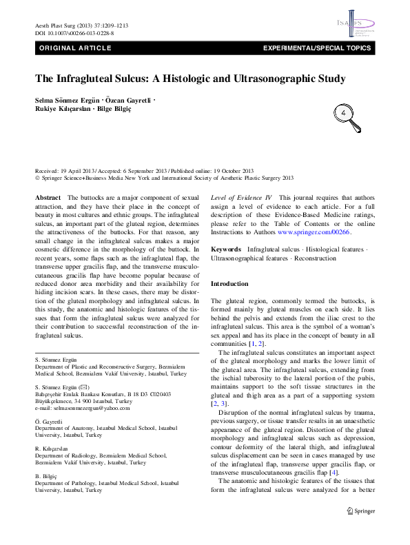 (PDF) The Infragluteal Sulcus: A Histologic and Ultrasonographic Study