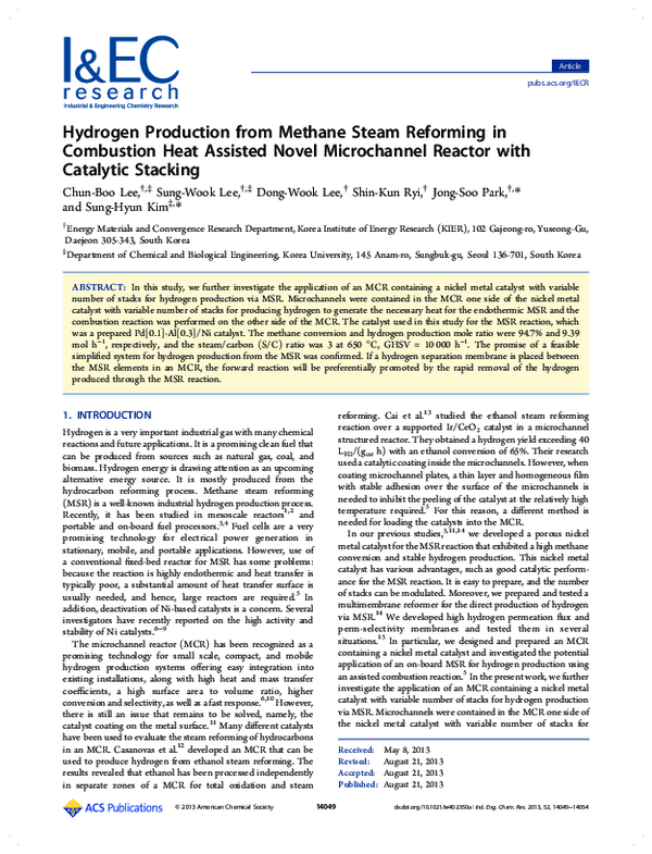 (PDF) Hydrogen Production from Methane Steam Reforming in Combustion ...