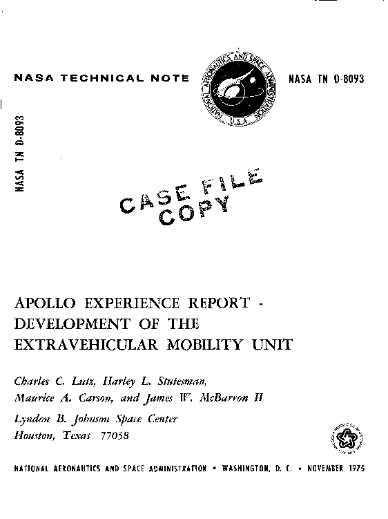 (PDF) Apollo experience report: Development of the extravehicular ...