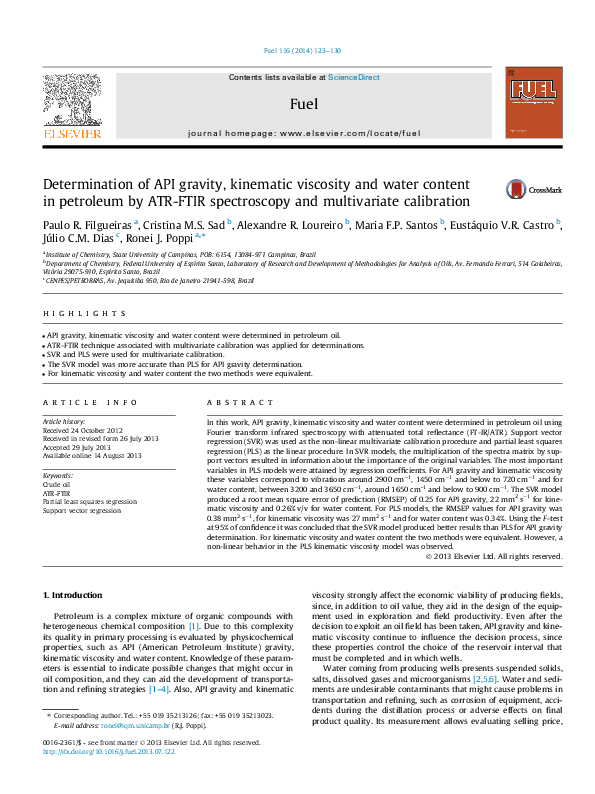 (PDF) Determination of API gravity, kinematic viscosity and water ...