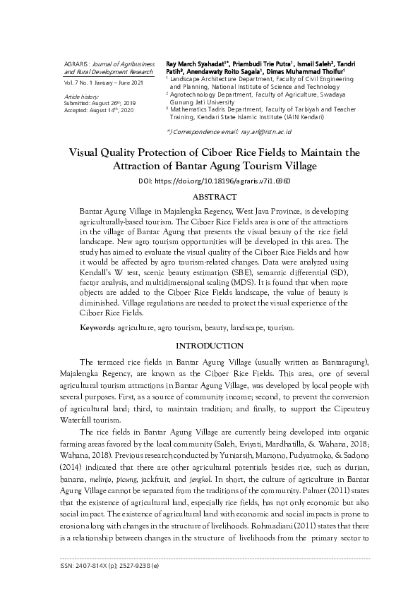 (PDF) Visual Quality Protection of Ciboer Rice Fields to Maintain the ...