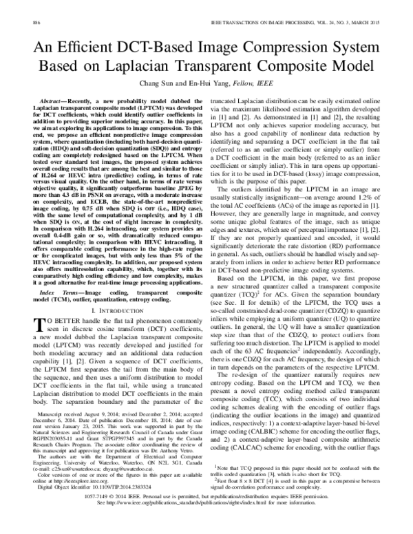 Pdf An Efficient Dct Based Image Compression System Based On