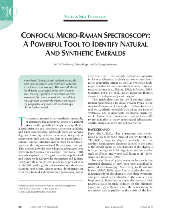 (PDF) Confocal Micro-Raman Spectroscopy: A Powerful Tool to Identify ...