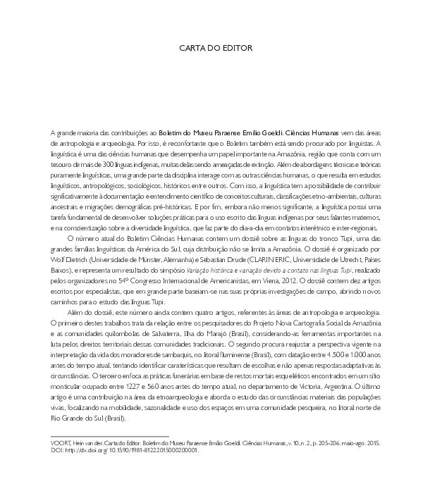 (PDF) Carta do editor