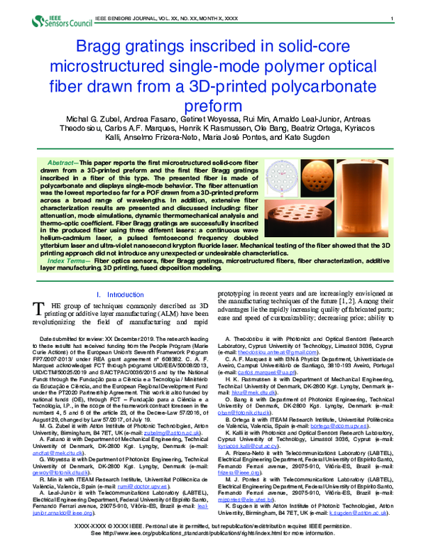 (PDF) Bragg Gratings Inscribed in Solid-Core Microstructured Single ...