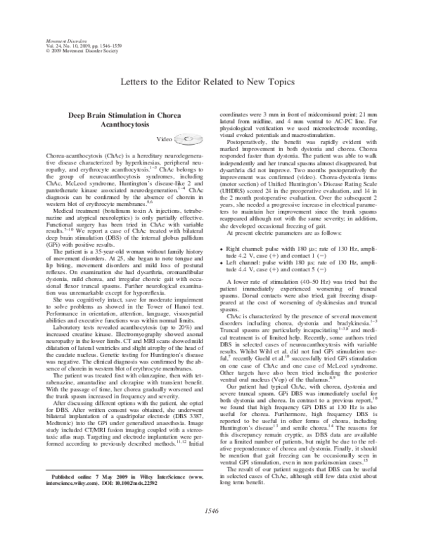 (PDF) Bilateral pallidal deep brain stimulation in a case of myoclonus ...