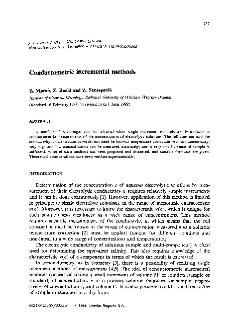 (PDF) Conductometric incremental methods