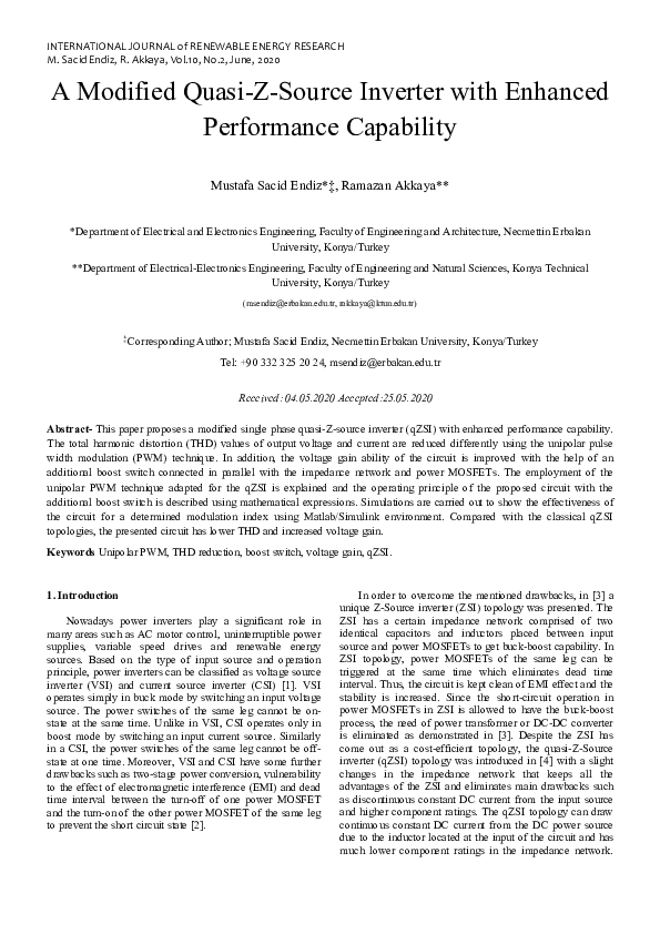 (PDF) A Modified Quasi-Z-Source Inverter with Enhanced Boost Capability