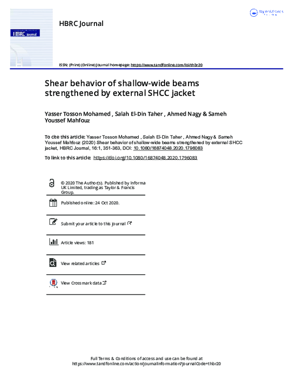 (PDF) Shear behavior of shallow-wide beams strengthened by external ...
