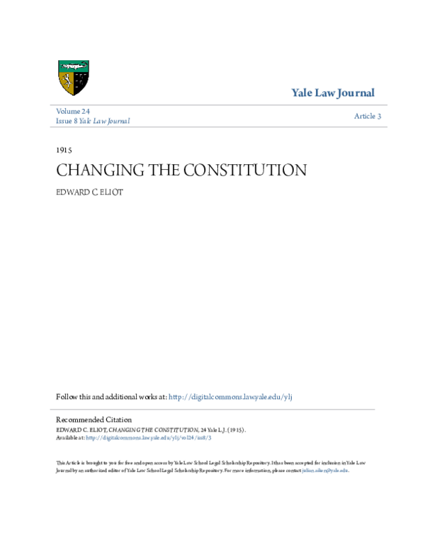(PDF) Changing the Constitution
