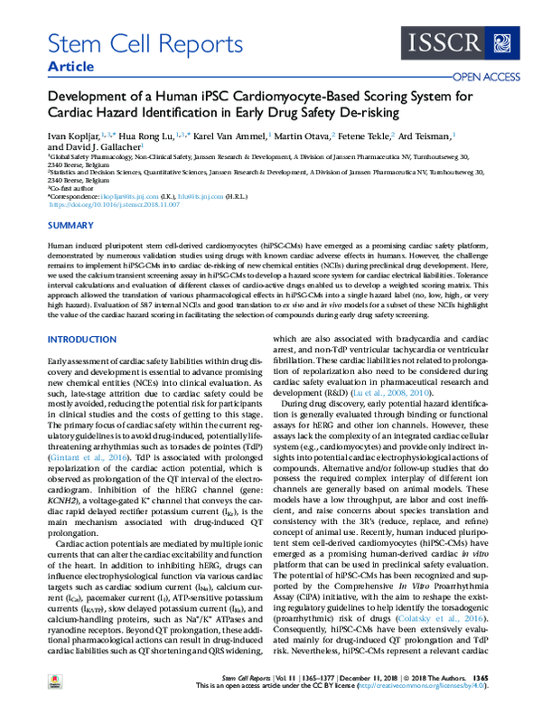 (PDF) Development of a Human iPSC Cardiomyocyte-Based Scoring System ...