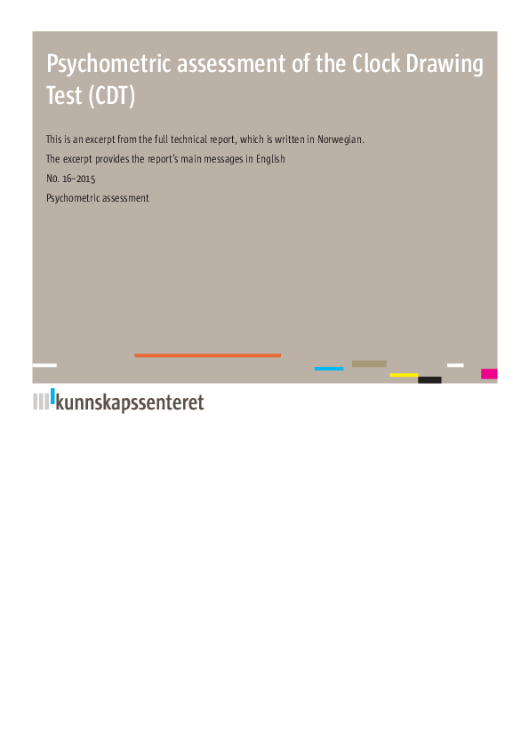 (PDF) Psychometric Assessment of the Clock Drawing Test