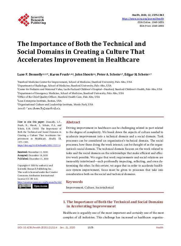 (PDF) The Importance of Both the Technical and Social Domains in ...