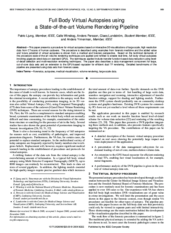 (PDF) Full Body Virtual Autopsies using a State-of-the-art Volume Rendering Pipeline