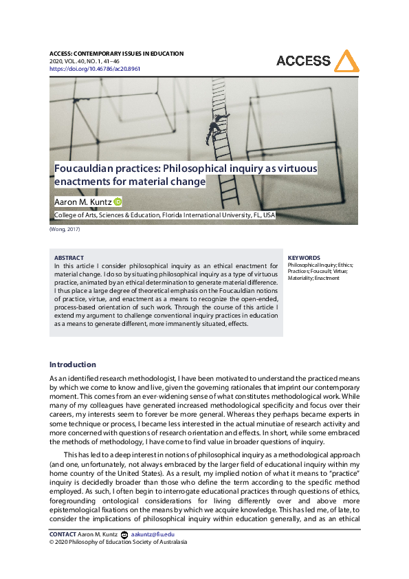 (PDF) Foucauldian practices