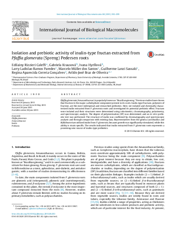 (PDF) Isolation and prebiotic activity of inulin-type fructan extracted ...