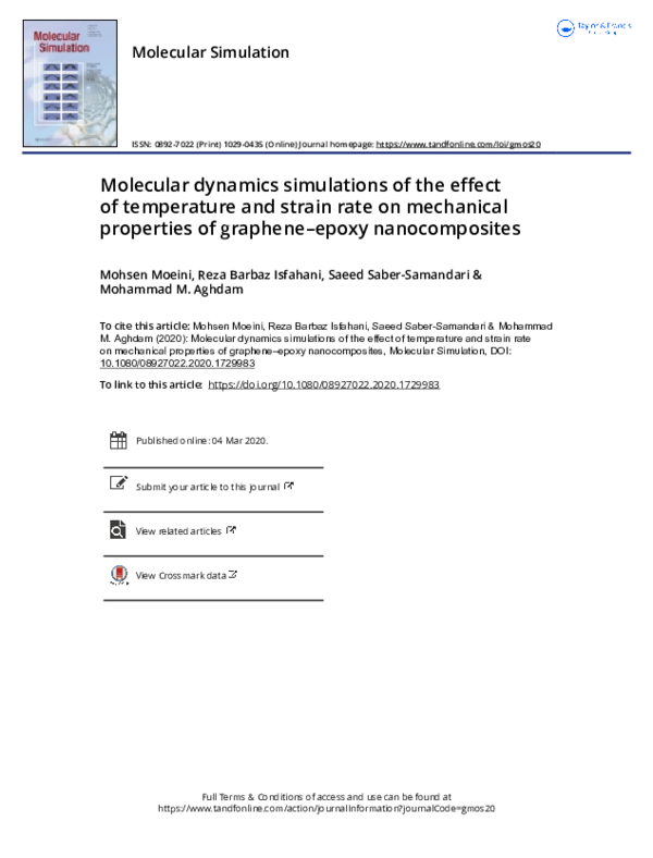 (PDF) Molecular dynamics simulations of the effect of temperature and strain rate on mechanical ...