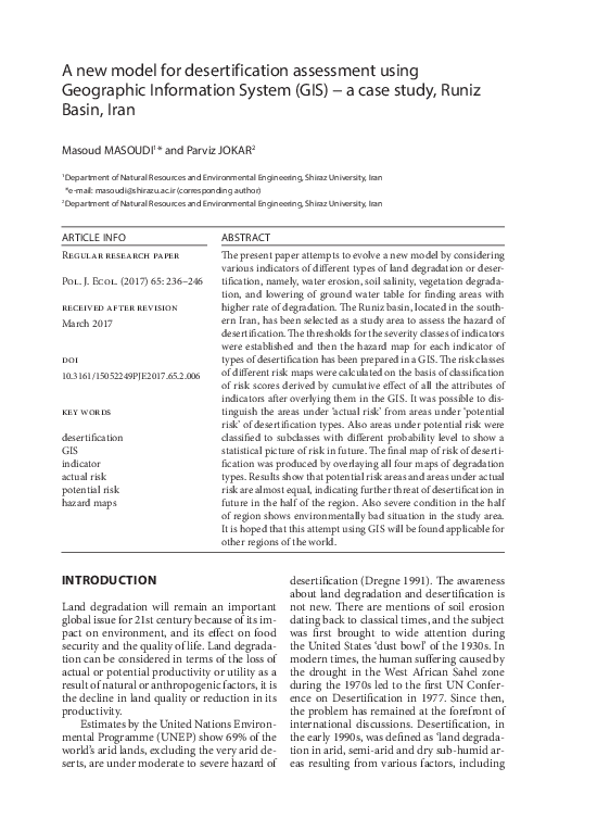 (PDF) A New Model for Desertification Assessment Using Geographic ...