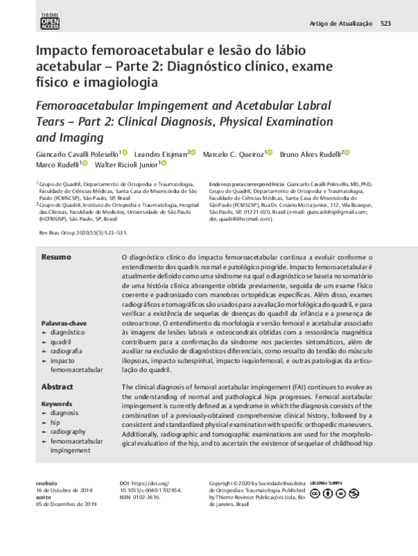 (PDF) Femoroacetabular Impingement and Acetabular Labral Tears – Part 2 ...