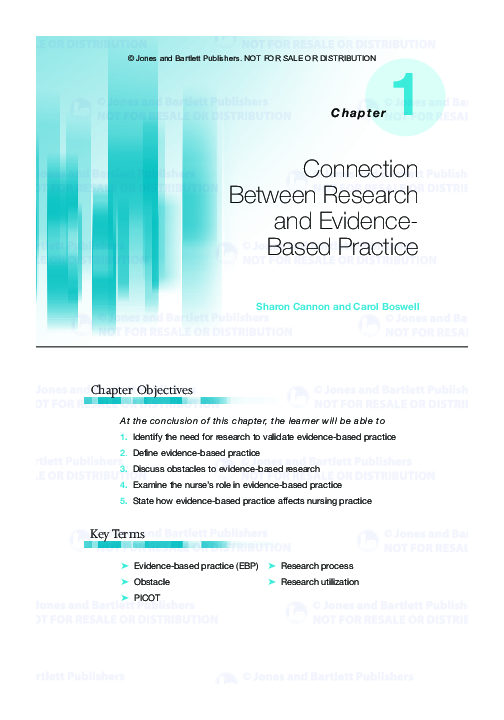 (PDF) Connection Between Research and Evidence- Based Practice