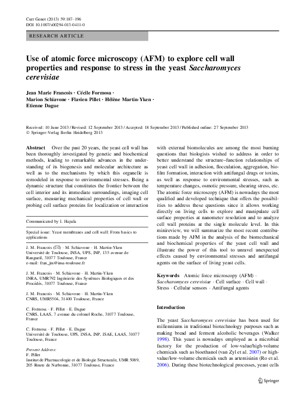 (PDF) Use of atomic force microscopy (AFM) to explore cell wall ...