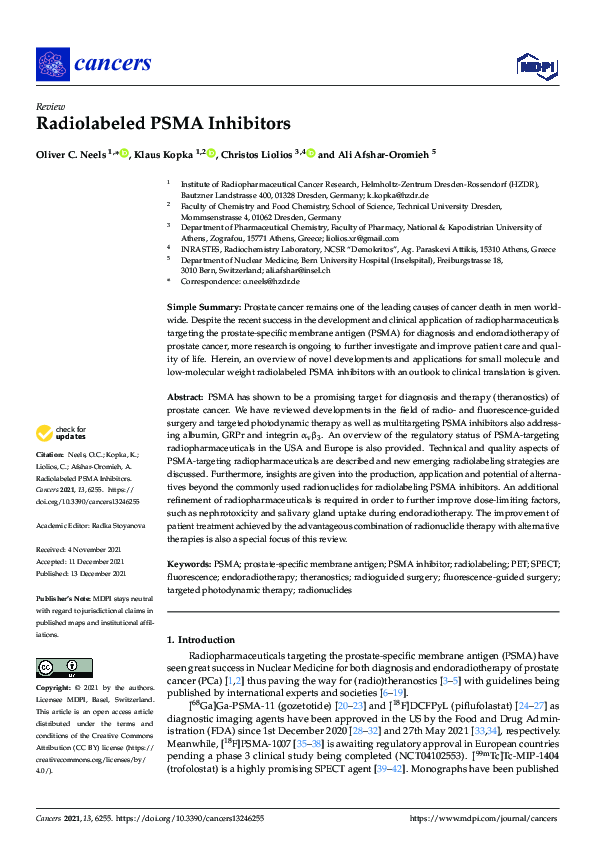 (PDF) Radiolabeled PSMA Inhibitors