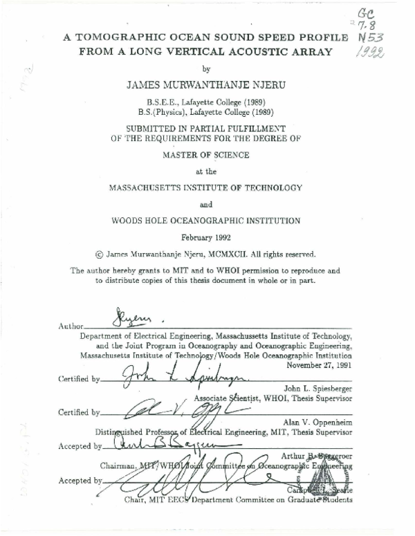 (PDF) A tomographic ocean sound speed profile from a long veritcal ...