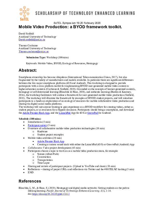 (PDF) Mobile Video Production