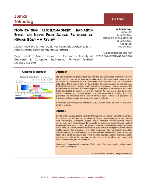 (PDF) Non-Ionizing Electromagnetic Radiation Effect on Nerve Fiber Action Potential of Human ...