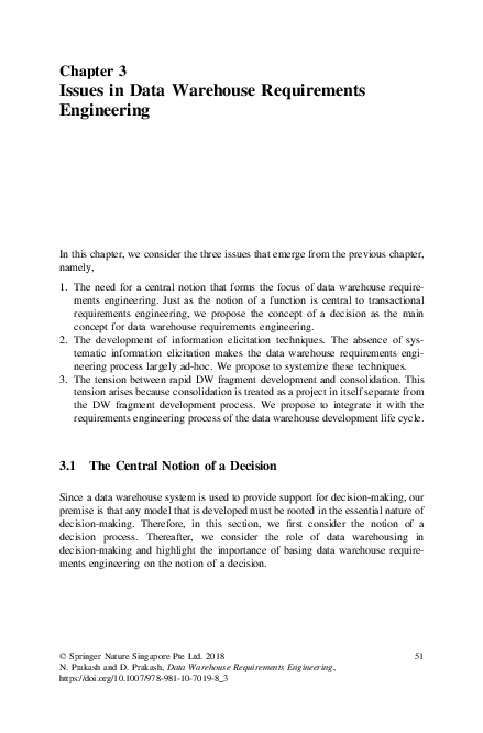 (PDF) Issues in Data Warehouse Requirements Engineering