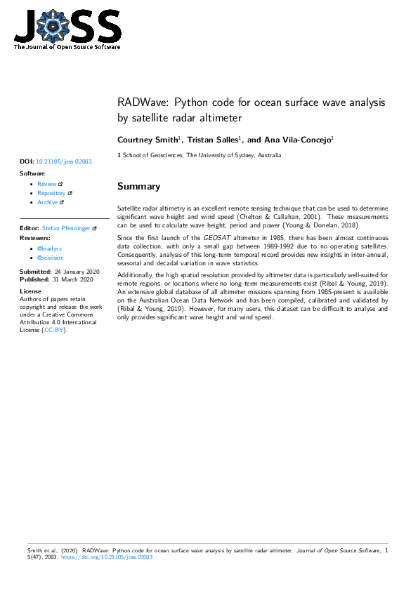 (PDF) RADWave: Python code for ocean surface wave analysis by satellite ...