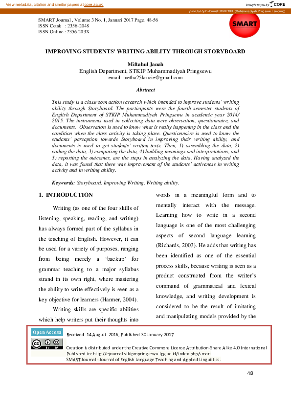 (PDF) Improving Students’ Writing Ability Through Storyboard
