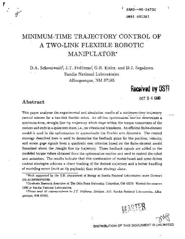 (PDF) Minimum-time trajectory control of a two-link flexible robotic ...