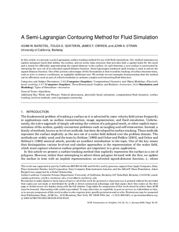 (PDF) A Semi-Lagrangian Contouring Method for Fluid Simulation | James O'Brien - Academia.edu