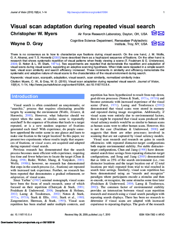 (PDF) Visual scan adaptation during repeated visual search