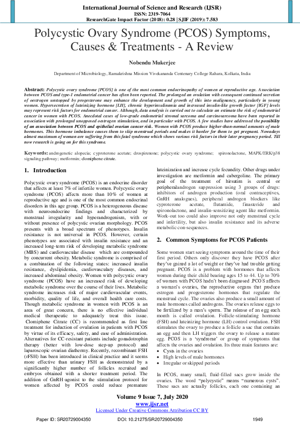 (PDF) Polycystic Ovary Syndrome (PCOS) Symptoms, Causes & Treatments-A ...