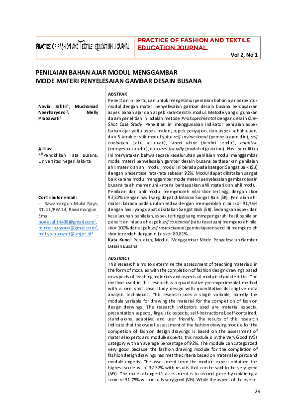 (PDF) Penilaian Bahan Ajar Modul Menggambar Mode Materi Penyelesaian ...