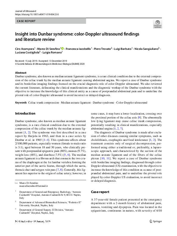 (PDF) Insight into Dunbar syndrome: color-Doppler ultrasound findings ...