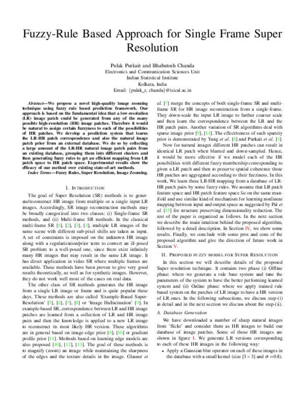 (PDF) A Fuzzy-Rule-Based Approach for Single Frame Super Resolution