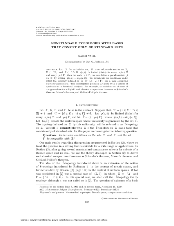 (PDF) Nonstandard topologies with bases that consist only of standard sets | Nader Vakil ...