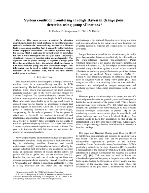 (PDF) System condition monitoring through Bayesian change point ...