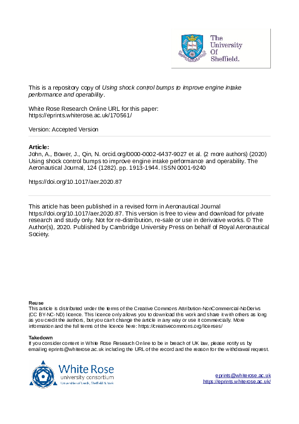 (PDF) Using shock control bumps to improve engine intake performance ...