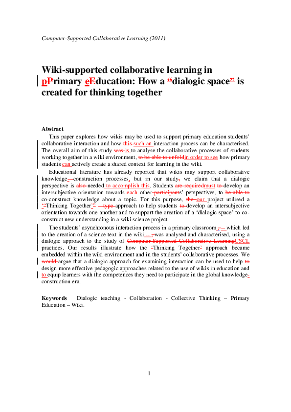 (PDF) Computer Supported Collaborative Learning (PDF) Computer Supported Collaborative Learning