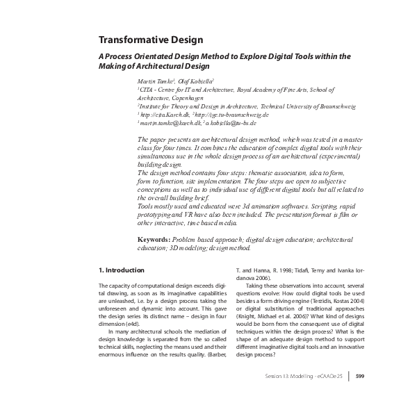(PDF) Transformative Design A Process Orientated Design Method to ...