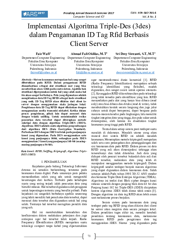 (PDF) Implementasi Algoritma Triple-Des (3DES) Dalam Pengamanan Id Tag ...