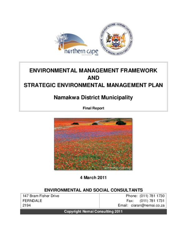 (PDF) Environmental Management Framework and Strategic Environmental ...