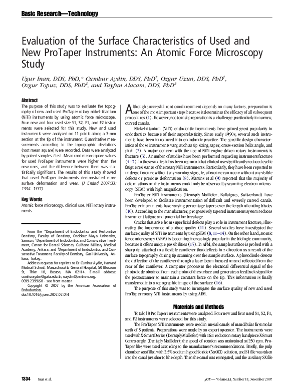 (PDF) Evaluation of the Surface Characteristics of Used and New ...
