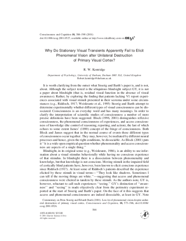 (PDF) Why Do Stationary Visual Transients Apparently Fail to Elicit ...