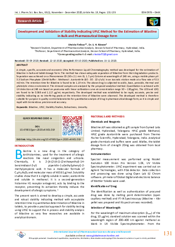 (PDF) Development and Validation of Stability Indicating UPLC Method for the Estimation of ...