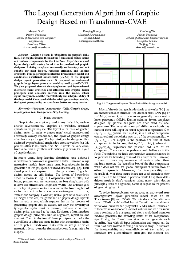 (PDF) The Layout Generation Algorithm of Graphic Design Based on Transformer-CVAE